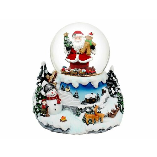 Музыкальный снежный шар лучшие подарки от санты, LED-огни (смена цветов), динамика, 20 см, Sigro 50-1860