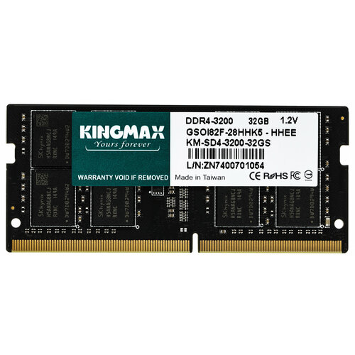 Модуль памяти SO-DIMM DDR4 32Gb 3200MHz Kingmax KM-SD4-3200-32GS RTL PC4-25600 Ret