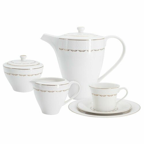 Чайный сервиз "Мираж" на 6 персон, 21 предмет, фарфор, Anna Lafarg, AL-8228G_21-E12