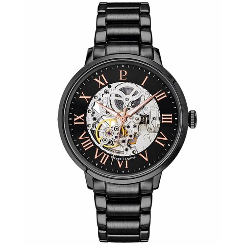 Наручные часы PIERRE LANNIER Мужские механические скелетоны Automatic 316D439 с гарантией, черный, серебряный