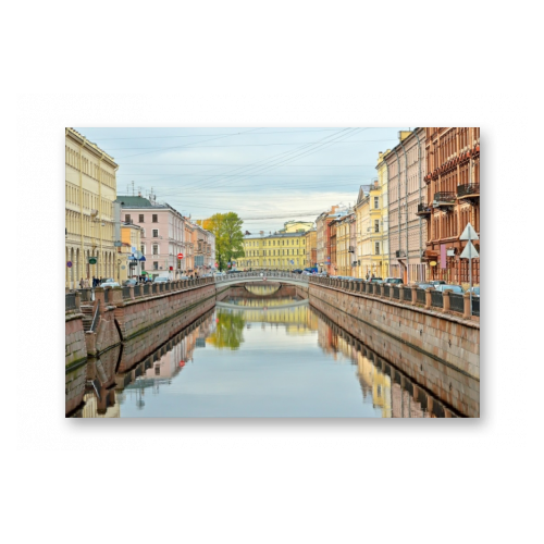 Картина на холсте | Diva Kartina | Город. Набережная Санкт-Петербурга | 80X56 см | Интерьерный постер