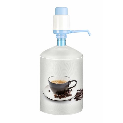 Чехол для 19-литровой бутыли с принтом "Зерна кофе с чашкой"