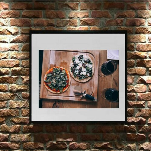 Постер "Две пиццы" Cool Eshe из коллекции "Интерьеры на любой вкус", А4 (29,7 х 21 см)