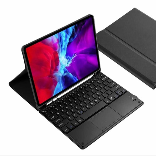 Чехол MyPads с русской клавиатурой для iPad Pro 12.9 (2018 /2020 / 2021 / 2022) черный, русские и английские буквы