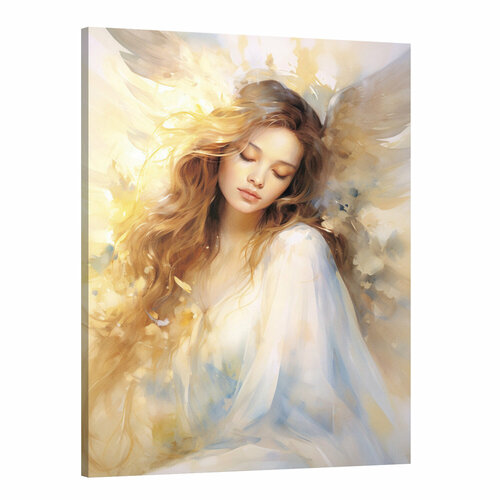 Интерьерная картина 50х70 "Ангел в золотых одеждах"