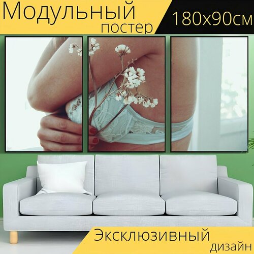 Модульный постер "Женский пол, женщина, девочка" 180 x 90 см. для интерьера