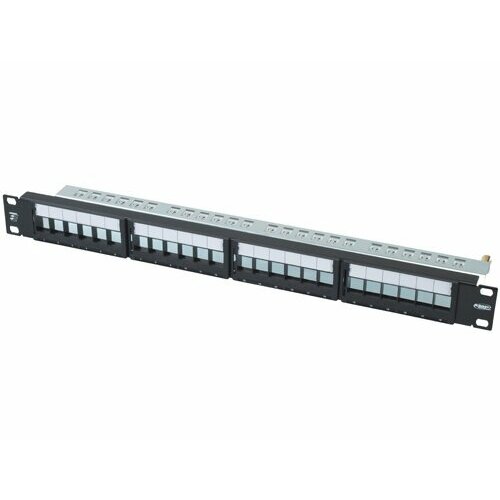 Патч-панель AMP 1711685-1 <19", 24 порта, UTP, cat 5e, 1U, незаполненная, черного цвета>