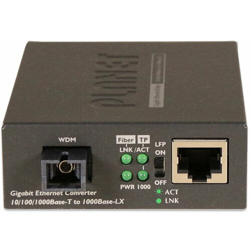 Planet GT-806A60 медиа конвертер/ 10/100/1000Base-T to WDM Bi-directional Fiber Converter - 1310nm - 60KM