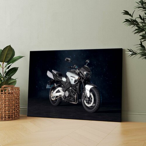 Картина на холсте (Мотоцикл Suzuki Bajaj Dominar 250 Yamaha) 30x40 см. Интерьерная, на стену.