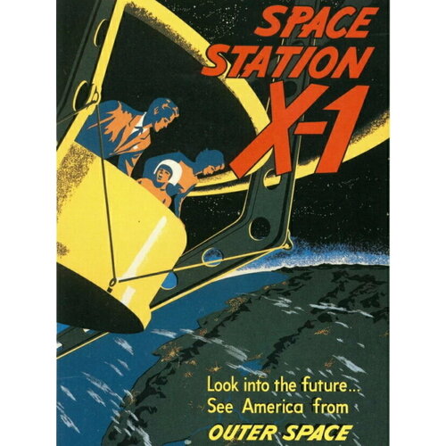 Плакат, постер на холсте Space: Space Station X-1/Космическая Станция/искусство/арт/абстракция/творчество. Размер 21 х 30 см