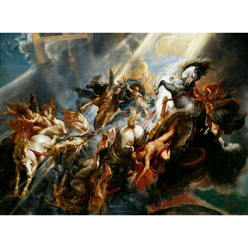 Плакат, постер на холсте The Fall Of Phaeton-Peter Paul Rubens/Падение Фаэтона-Питера Пауля Рубенса. Размер 21 на 30 см