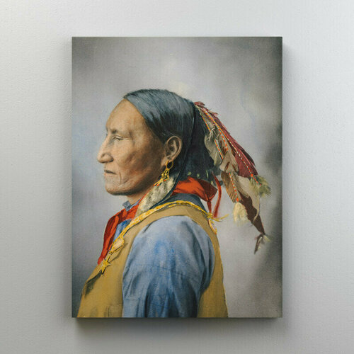 Интерьерная картина на холсте "Американские индейцы", размер 22x30 см