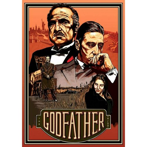 Плакат, постер на холсте The Godfather/Крестный Отец. Размер 60 х 84 см