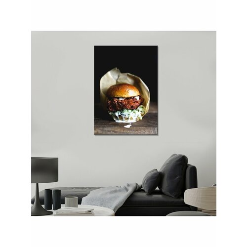 Картина на холсте с подрамником Гамбургер 60х80