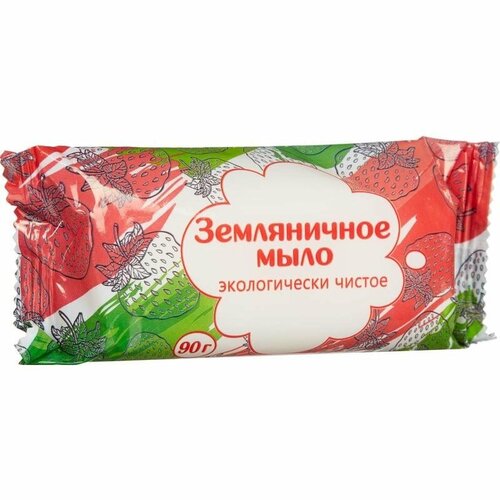 Мыло кусковое туалетное Донагропродукт "Земляника", 90г, флоу-пак, 1шт. (303248)