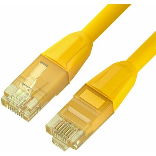 GCR Патч-корд прямой 1.0m LSZH UTP кат.6, желтый, 24 AWG, литой без фиксатора, ethernet high speed, RJ45, T568B