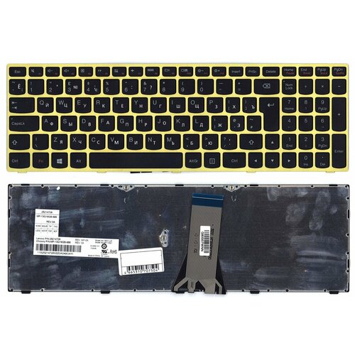 Клавиатура для ноутбука Lenovo 25214796 черная с салатовой рамкой