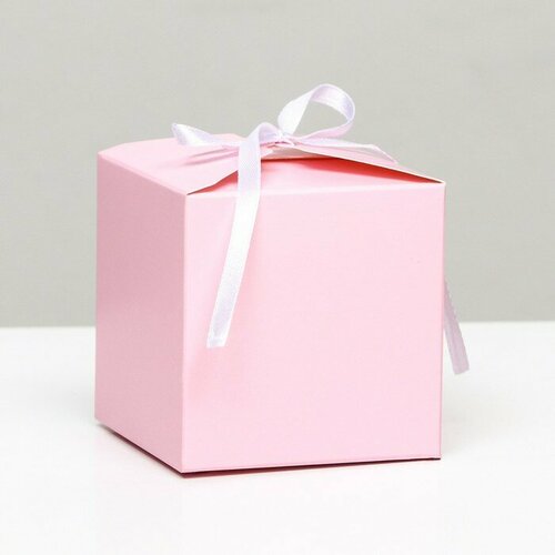 UPAK LAND Коробка складная, квадратная, розовая, 8 х 8 х 8 см,
