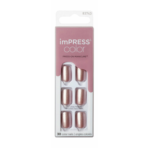 Твердый лак для ногтей короткой длины Kiss Impress Color Press-On Manicure False Nails