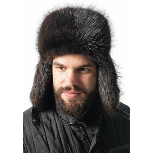 Шапка ушанка Ярмарка шапок, размер 60, коричневый