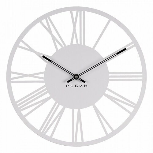 Часы настенные Рубин "Рим", из металла, белый, d-35см (3532-003)