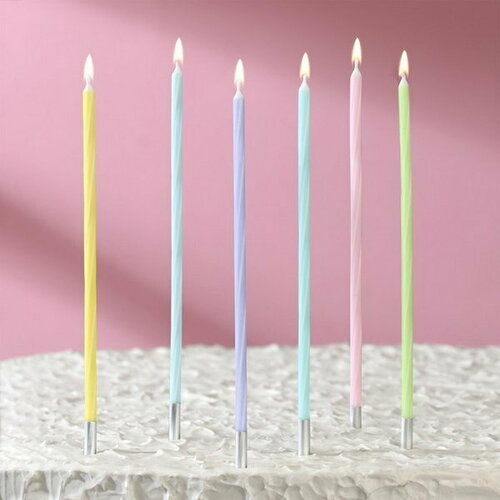 Набор свечей в торт, 7 штук, 11.5 см, разноцветные