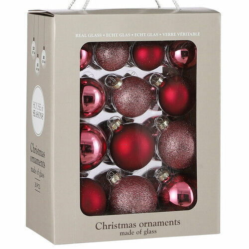 Christmas Deluxe Набор стеклянных шаров Blanchett - Rosa Fascino 5-7 см, 26 шт 86778