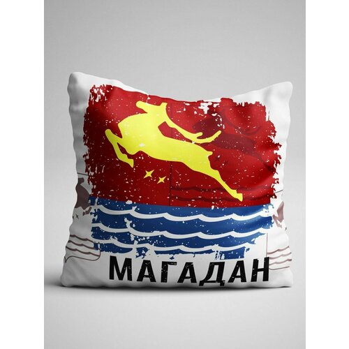 Подушка декоративная Флаг города Магадан