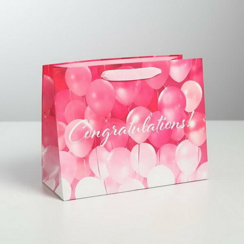 Пакет ламинированный горизонтальный "Congratulations!", MS 23 x 18 x 10 см