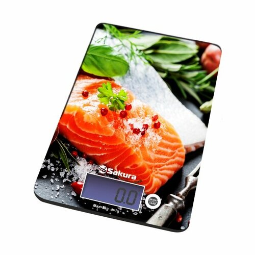 Весы кухонные Sakura SA-6075F электронные до 8кг "Рыба"