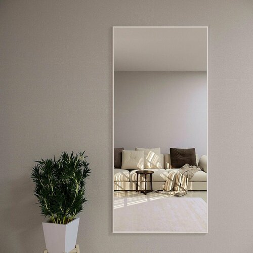 Зеркало настенное в алюминиевой раме ALUMIRROR, 180х80 см. Цвет: Белое
