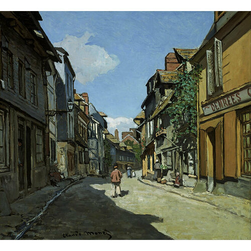 "Улица Баволь, Онфлер", Моне, Клод, картина (репродукция) (70х64 см / на подрамнике)