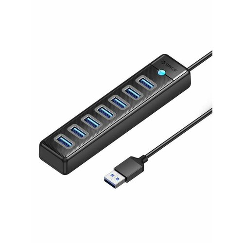 Концентратор ORICO USB-A с 7x USB-A, черный (ORICO-PW7U-U3-05-BK-EP)