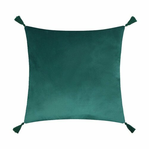 Наволочка декоративная с кисточками Этель цвет зелёный, 45х45 см, полиэстер, велюр