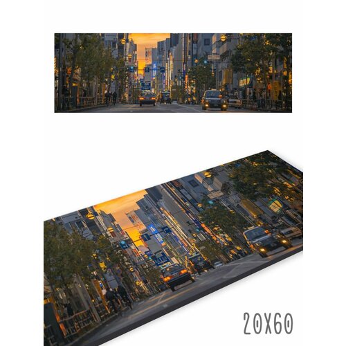 Картина на холсте Каждому Своё "Аниме/Городской пейзаж/Genshin impact" 20x60