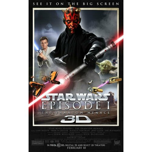 Плакат, постер на бумаге Star Wars-The Phantom Menace/Звездные Войны-Скрытая угроза. Размер 30 на 42 см