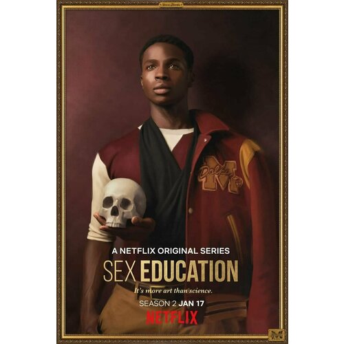 Плакат, постер на холсте Половое воспитание (Sex Education, с 2019г). Размер 21 на 30 см