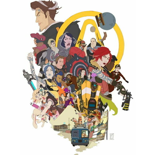 Плакат, постер на бумаге Borderlands/игровые/игра/компьютерные герои персонажи. Размер 21 на 30 см