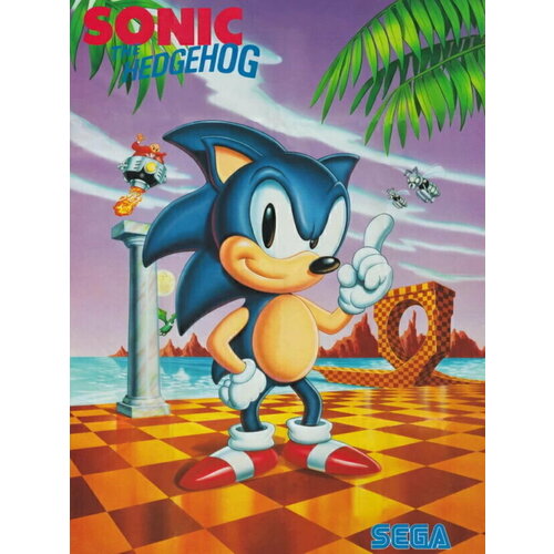 Плакат, постер на бумаге Sonic: Sega/Соник/винтажный/ретро. Размер 21 х 30 см
