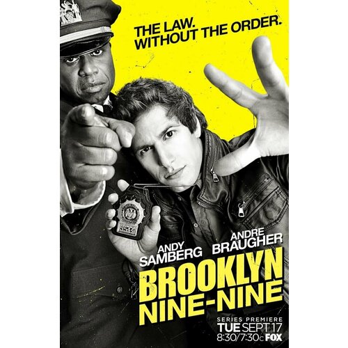 Плакат, постер на холсте Бруклин 9-9 (Brooklyn Nine-Nine, 2013-2021г). Размер 42 х 60 см