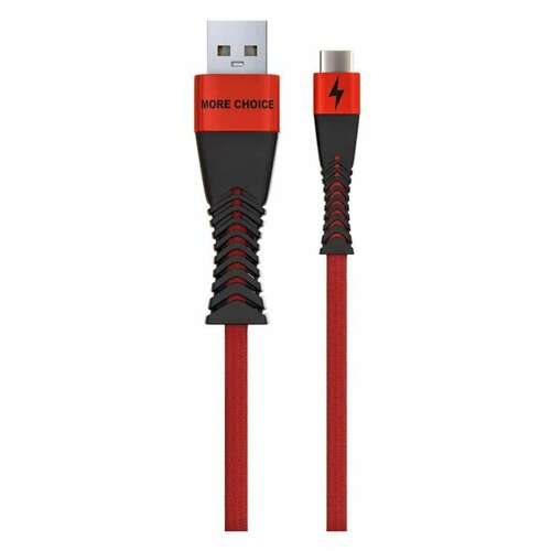 Дата-кабель More choice Smart USB 3.0A для Type-C K41Sa нейлон 1м (Red Black)