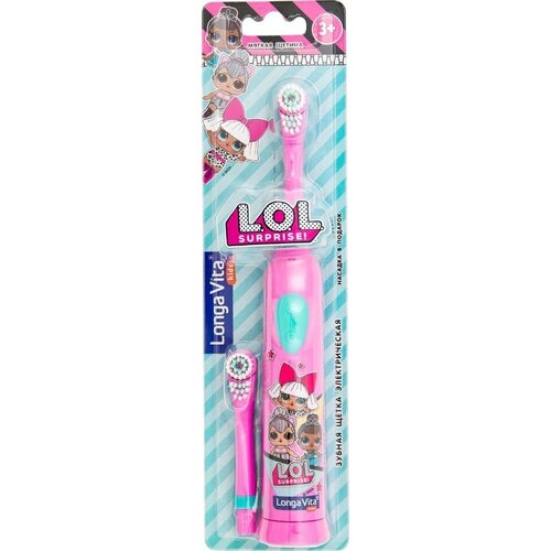 Longa Vita / Электрическая зубная щетка Longa Vita L.O.L Surprise! ротационная и сменная насадка детская 1 шт
