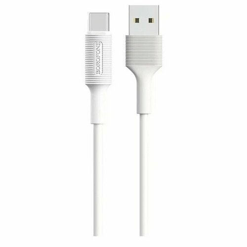 Кабель Borofone BX1, Type-C - USB, 3 А, 1 м, PVC оплётка, белый (комплект из 9 шт)