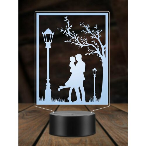 Ночник Влюбленные в парке, ночная лампа, 3Д светильник, любовь