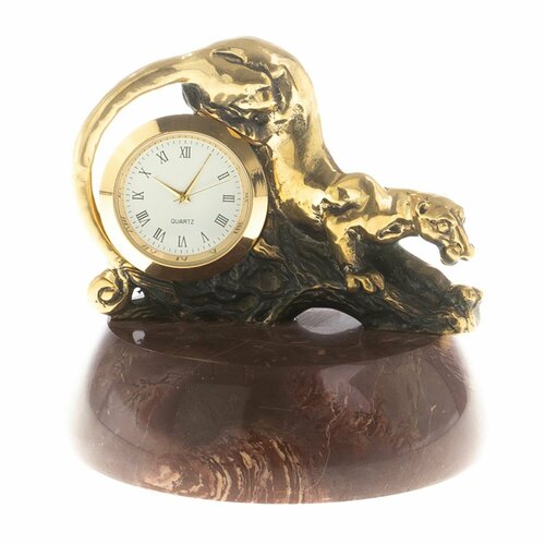 Часы из бронзы "Пантера" камень лемезит 124565