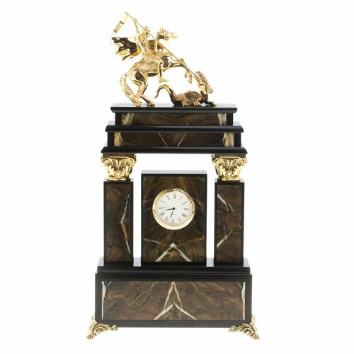 Часы из офиокальцита и бронзы "Георгий Победоносец" 124557