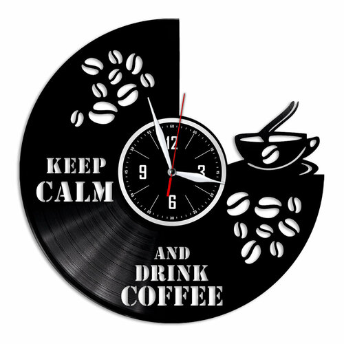 Drink coffee - настенные часы из виниловой пластинки