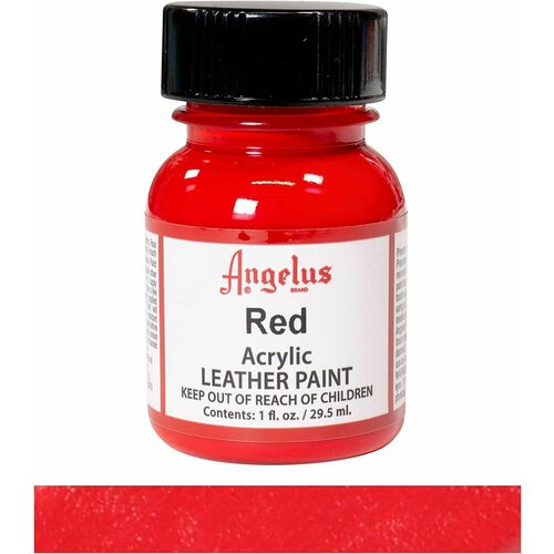 Акриловая художественная краска Angelus для ткани и кожи, Red 064 (красный), 29.5 мл