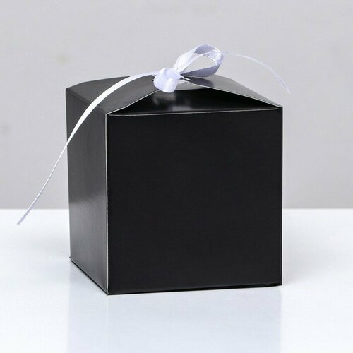 Коробка складная, квадратная, черная, 8 х 8 х 8 см,(10 шт.)