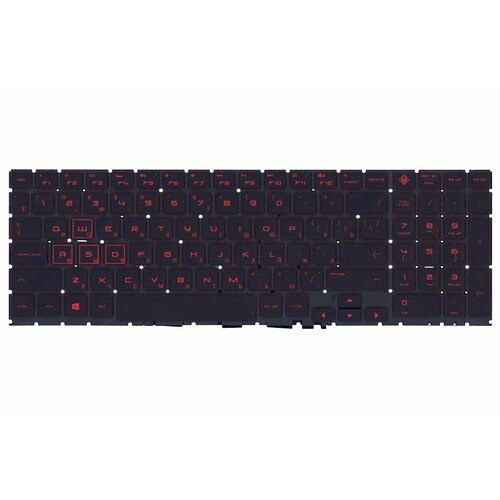 Клавиатура для HP Omen 15-dh0013ur ноутбука с красной подсветкой